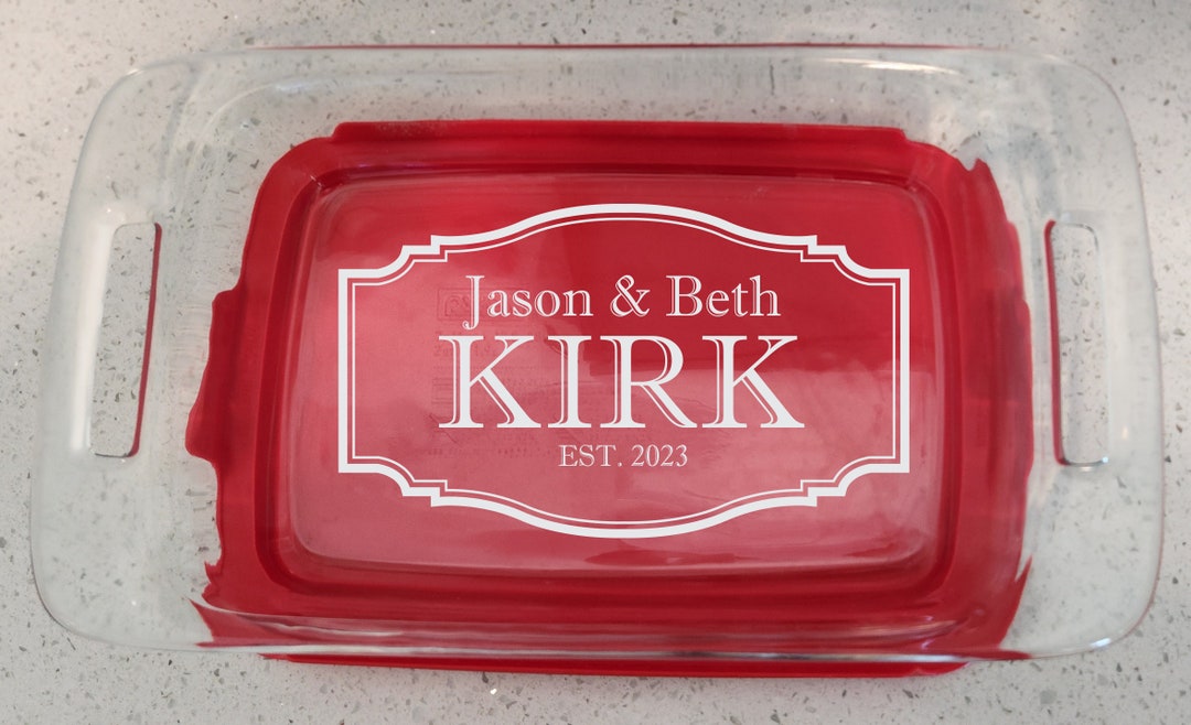Personalized Pyrex Glass Bakeware Dish 9x13 Laser Engraved Wedding Gift ...