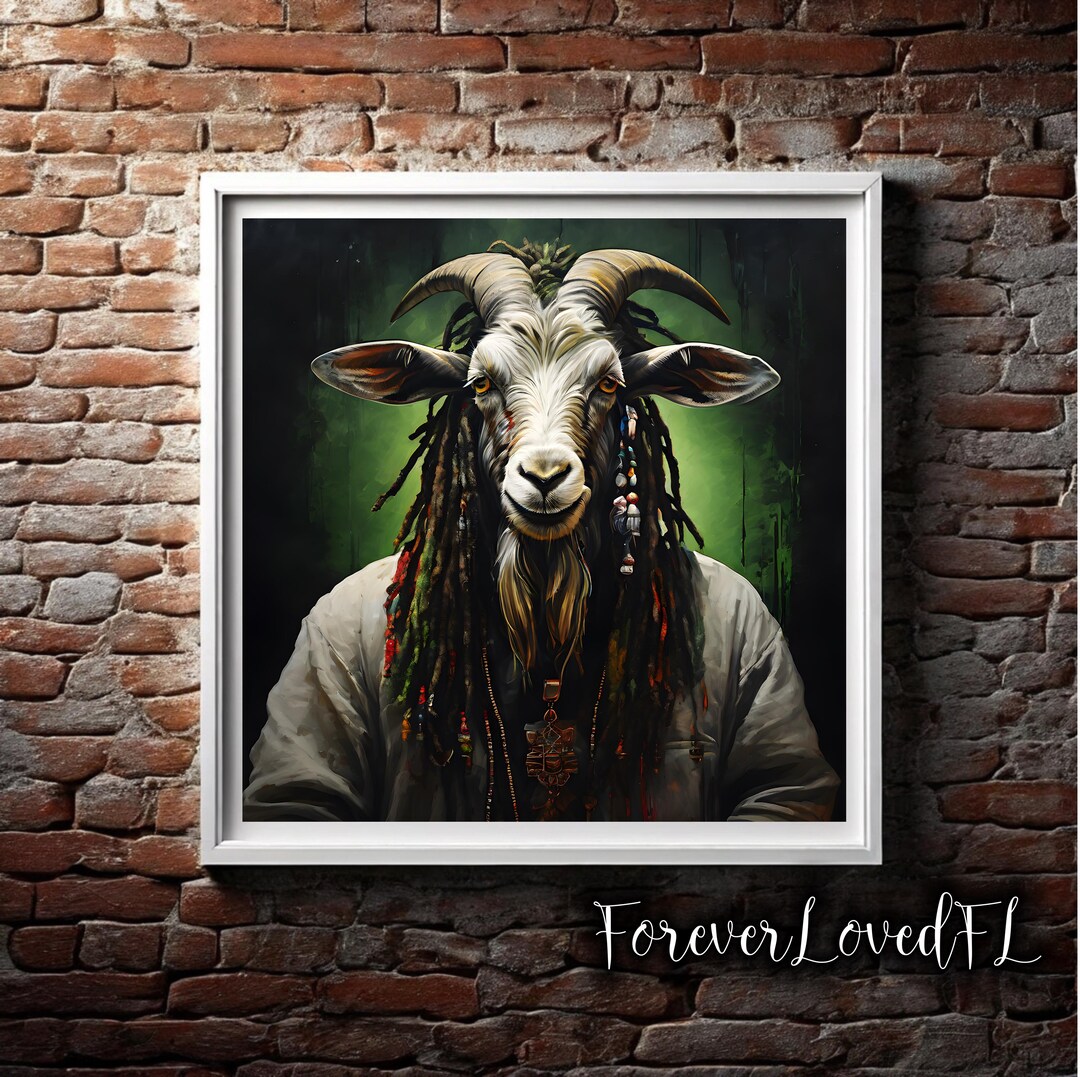 Painting Digital Download Print Wall Art Decor, Goat With Dreadlocks - Etsy