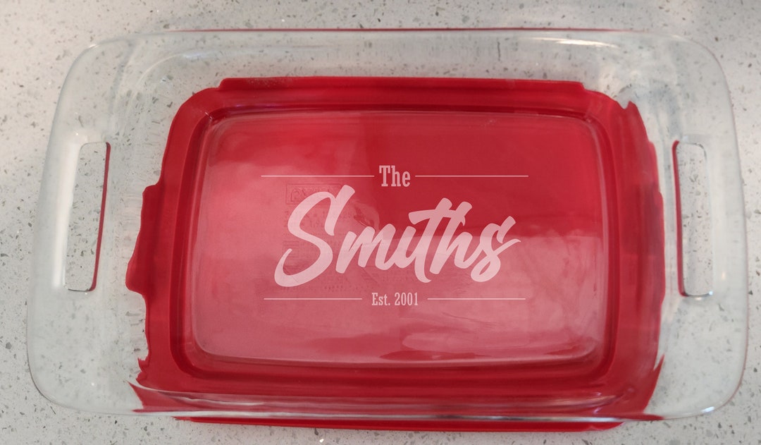 Personalized Pyrex Glass Bakeware Dish 9x13 Laser Engraved Wedding Gift ...