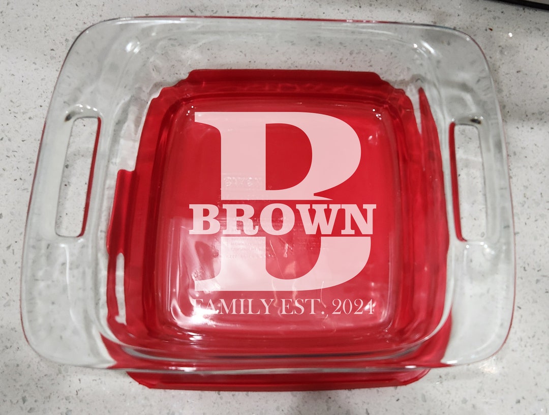 Personalized Pyrex Glass Bakeware Dish 8x8 2 Quart Laser Engraved ...