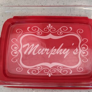 Personalized Laser-engraved Pyrex Glass Bakeware Dish 9x13 - Wedding or ...