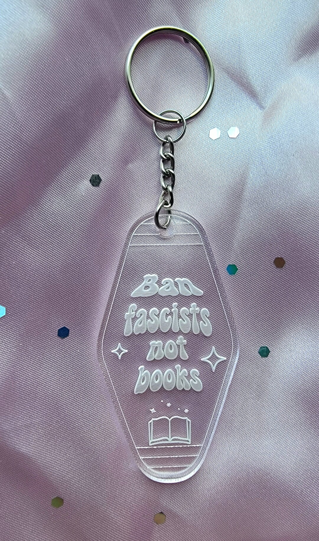 Ban Fascists Not Books Keychain, Anti Book Ban Keychain, Acrylic ...
