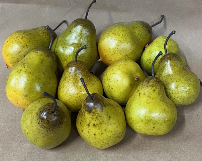 12 Pieces of Faux Fruit Pears/artificial Pears/kitchen Decor/floral ...