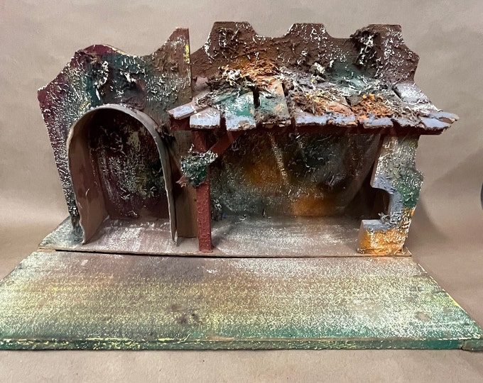 18" Long Vintage Nativity Stable/creche Barn for Nativity Set/religious ...