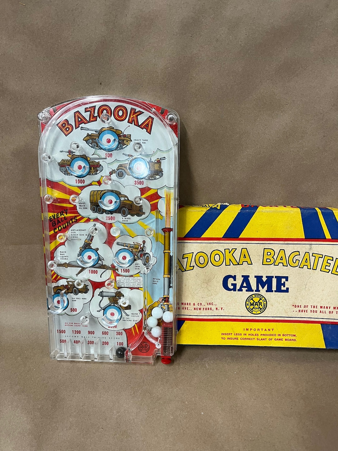 Bazooka Bagatelle Game-works/1950s Pinball Game Very Good Condition ...