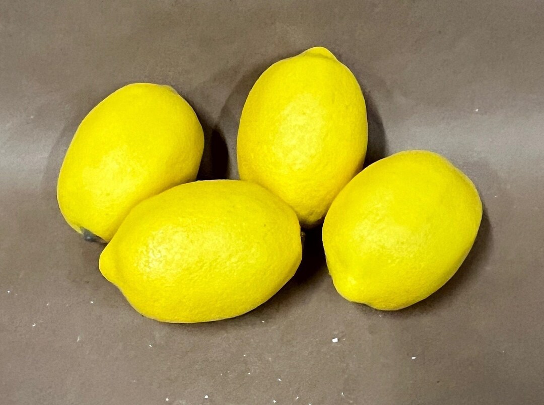 Set of 4 Large Faux Lemons for Kitchen Decor/bowl Filler/food Display ...