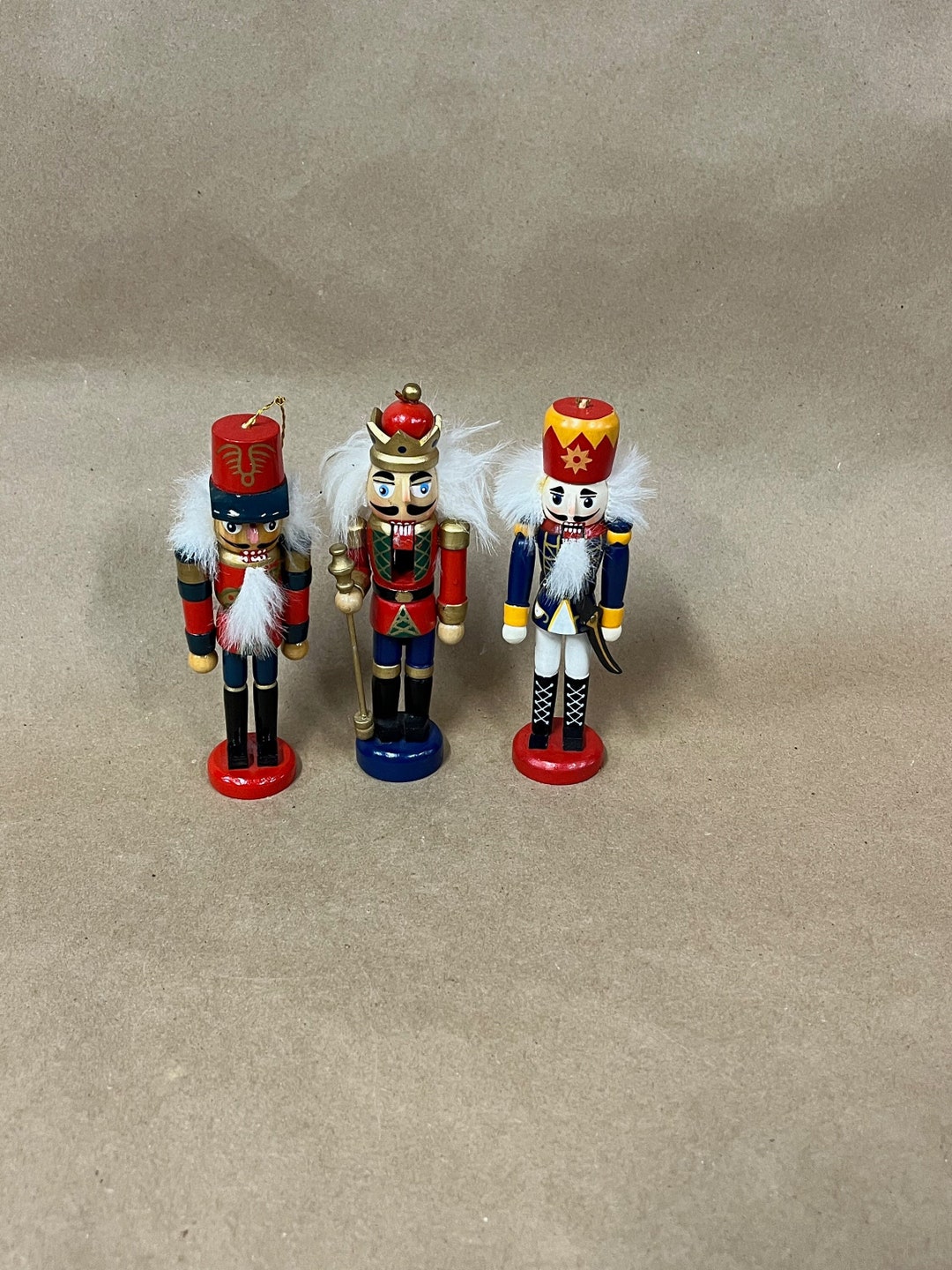 5 Tall Set of 3 Wooden Nutcracker Figures/miniature Nutcrackers/christmas Nutcrackers/christmas ...