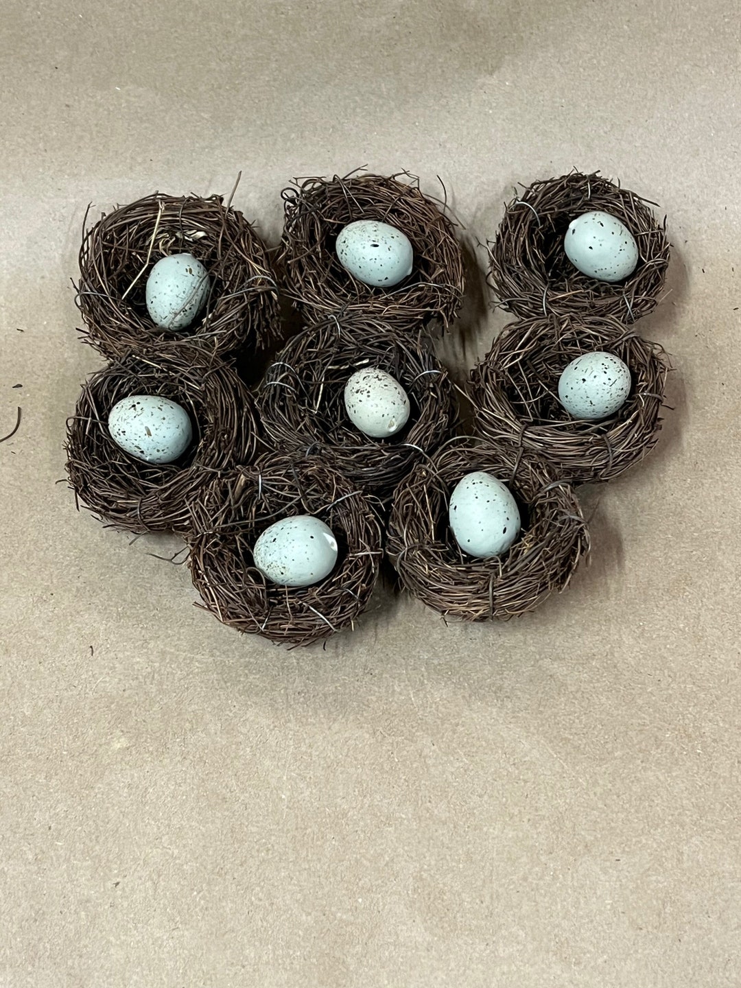 Set of 8 Small Bird Nests With Egg/small Nest/bird Eggs/floral Supplies ...