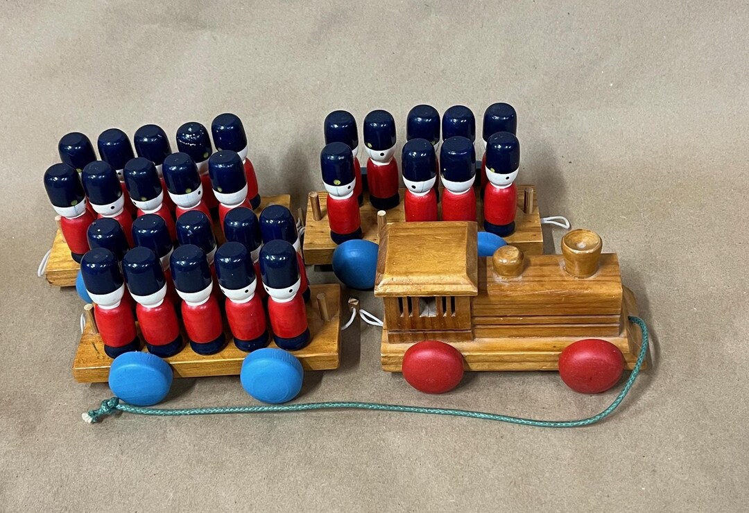 1986 Toy Soldier Train From MY Kids/wooden Pull Along Train Engine With ...