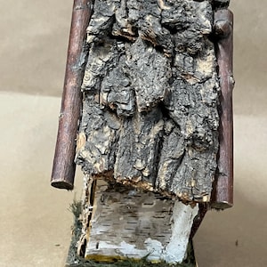 Hand Made Bird House With Natural Materials/birch Bark Bird House/yard ...