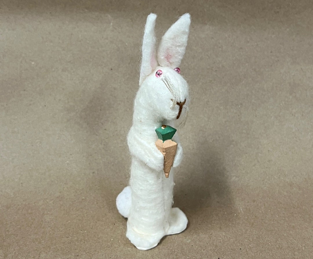 Vintage Felt Rabbit Ornament/standing Rabbit/easter Decor/bunny With ...