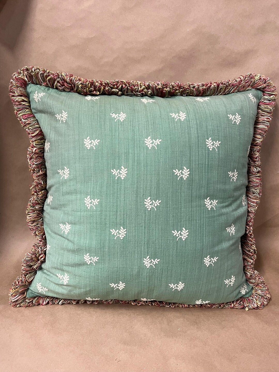Large Brunschwig and Fils Vintage Fabric Pillow/"bayberry Strie"pattern ...