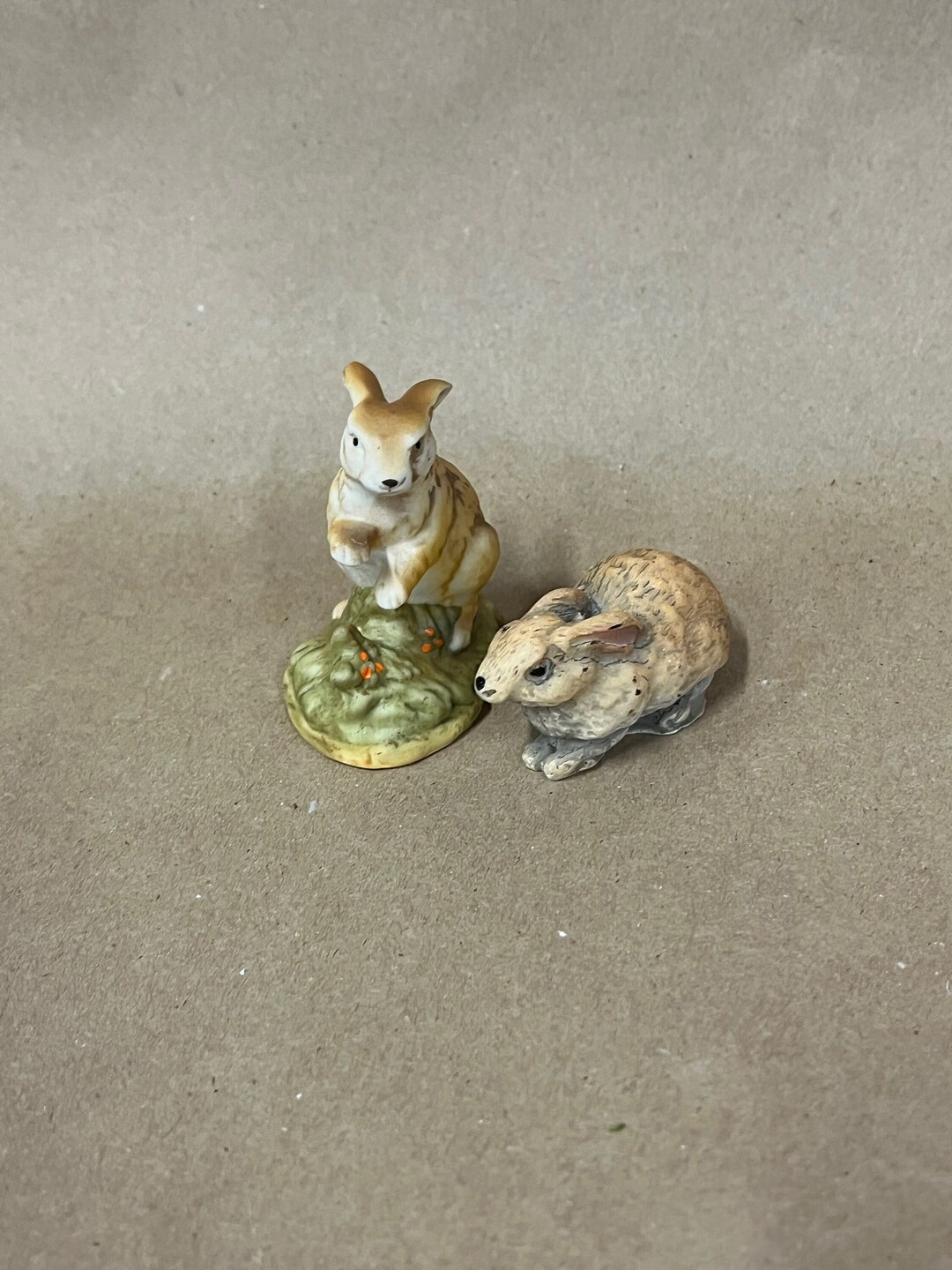 Lot of 2 Vintage Miniature Rabbit Figurines/mid Century/spring Easter ...
