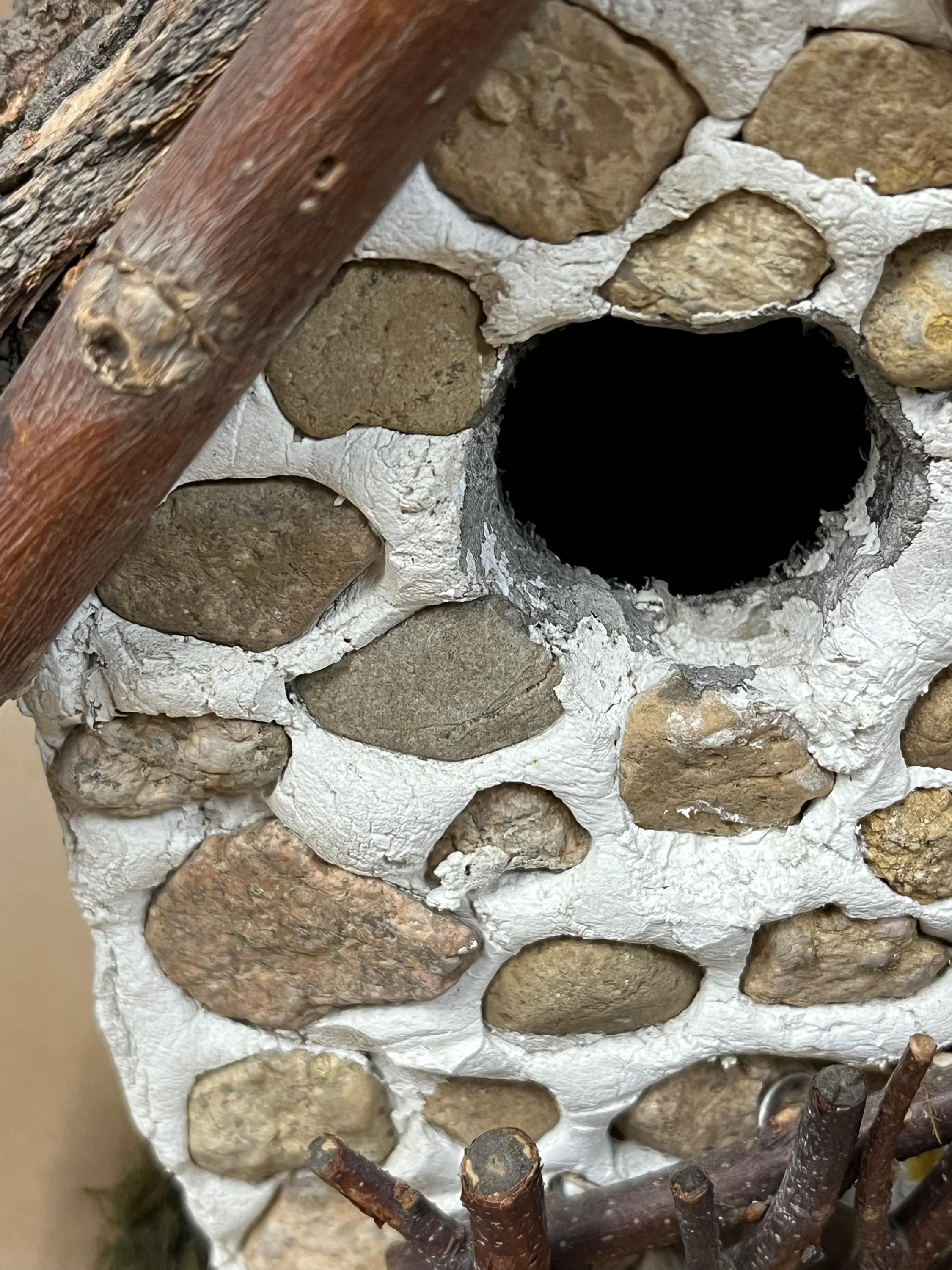 Hand Made Bird House With Natural Materials/birch Bark Bird House/yard ...