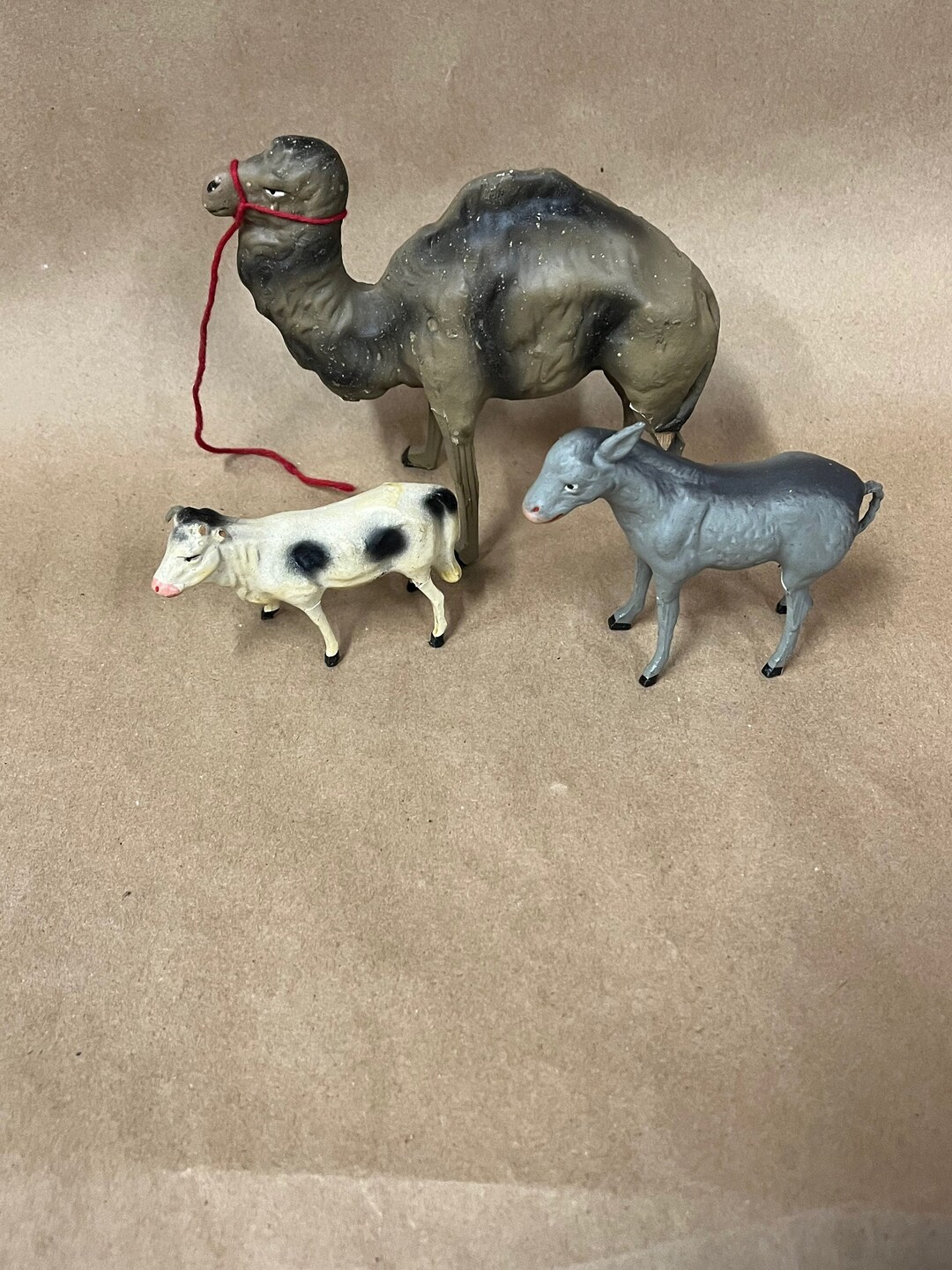 Set of 3 Very Old Stick Leg Animals From Germany/german Nativity Camel ...