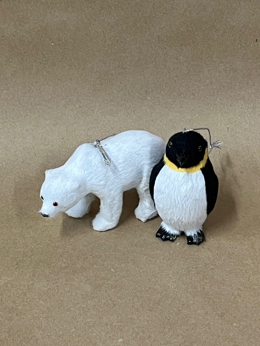 Penguin and Polar Bear Christmas Ornaments/faux Fur Arctic Animals ...