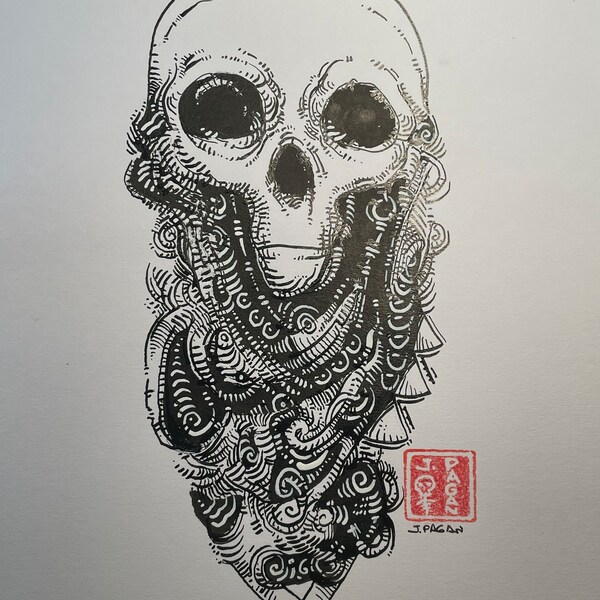 Skull Drawing - Etsy