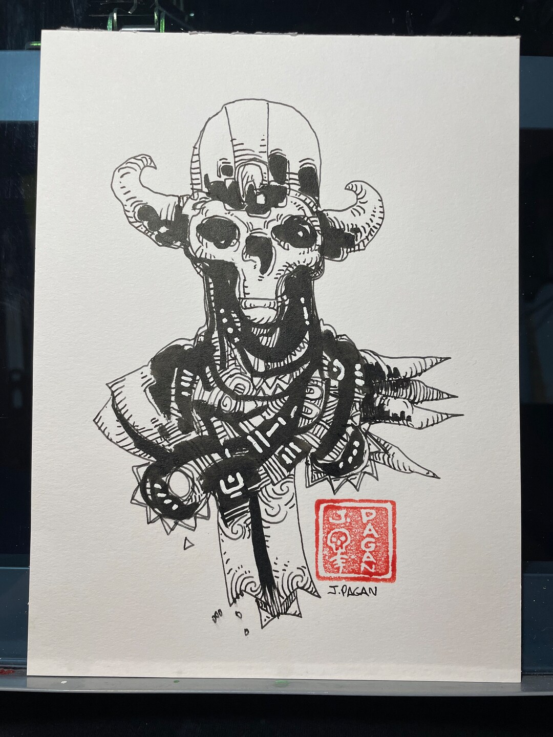 Skull Boï Pen and Ink Drawing - Etsy