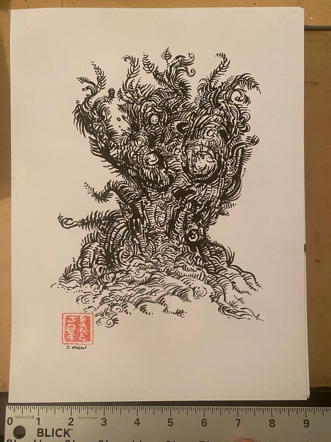Original Pen and Ink Automatic Art Drawing - Etsy