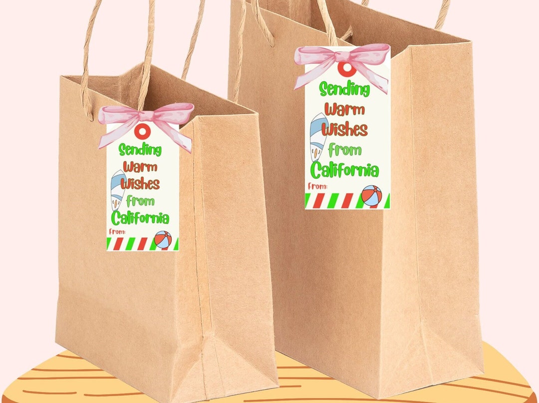 Printable Gift Tags From California Christmas Gift Tags, 2 X3.8 Inches ...