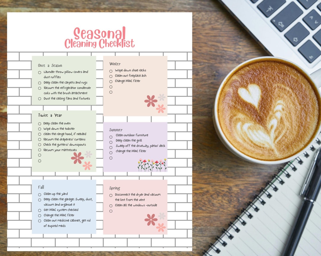 Seasonal Cleaning Checklist Ready to Use, Seasonal Cleaning Schedule ...