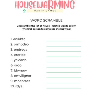 Printable Housewarming Games Ready to Play 9 Game Bundle, Done for You ...