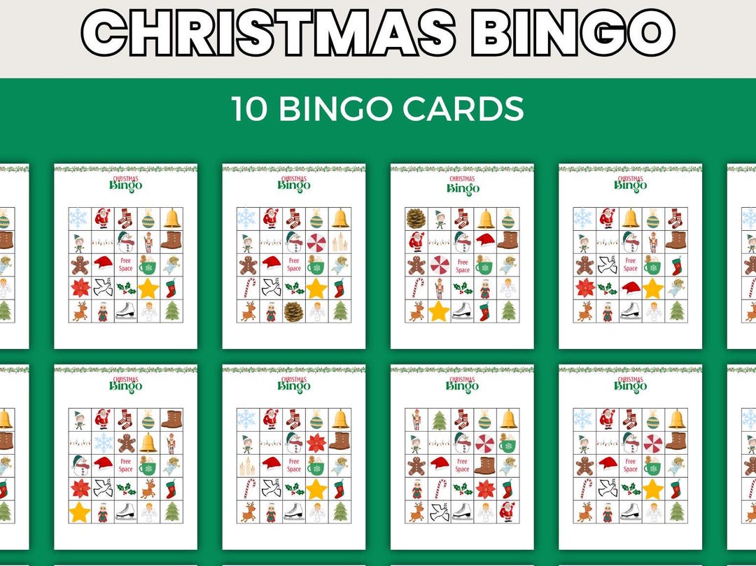 Fun Christmas Bingo Game Printable, Holiday Party Games Digital ...