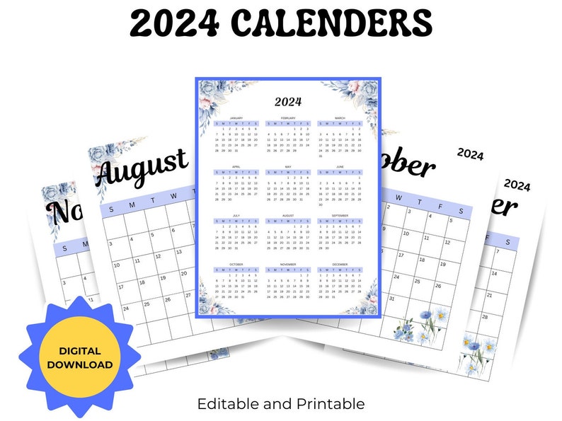 Calendar Editable in Canva, 18 Month Calendar 2024-2025 Calendar ...