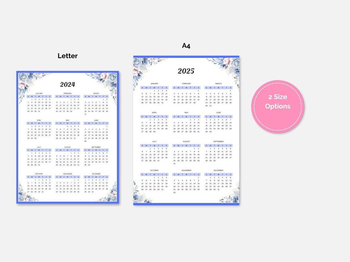 Editable Calendar in Canva, 12 Month Calendar 2025 Calendar Printable ...