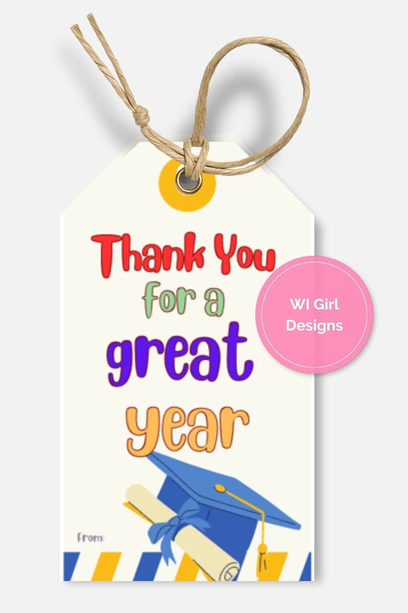Printable Thank You Tags for Teachers, Teacher Appreciation Gift Tags 1 ...
