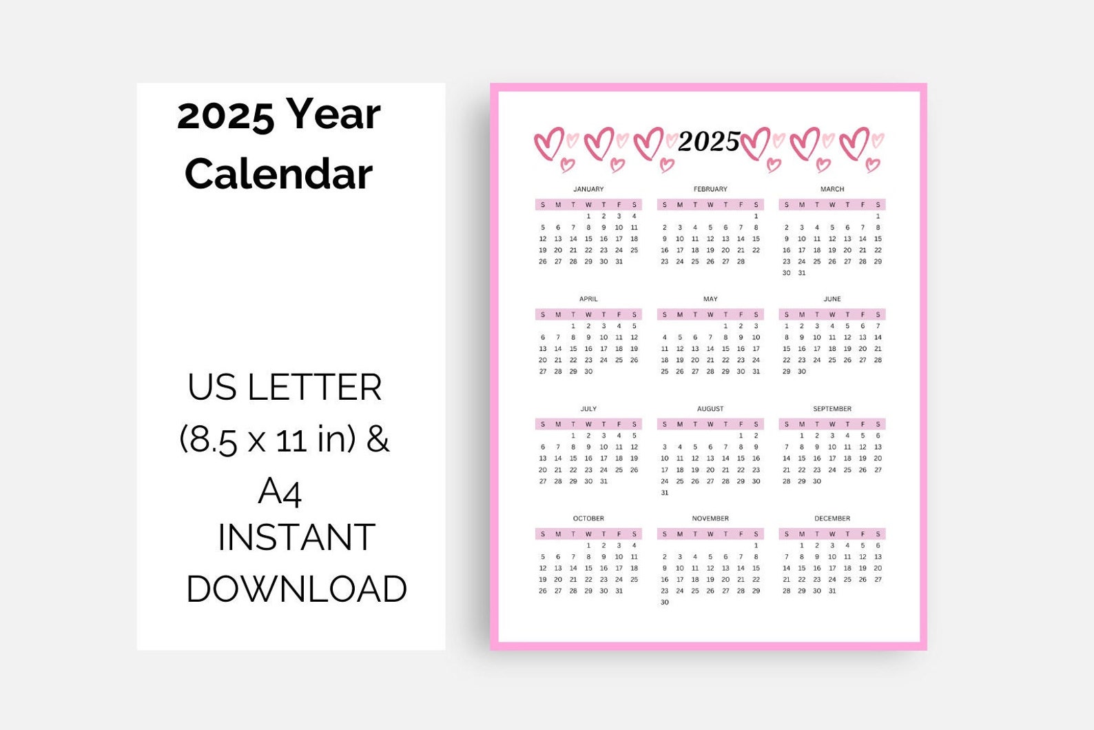 Printable Calendar in Canva, Monthly Calendar, 18 Month Calendar 2024 ...