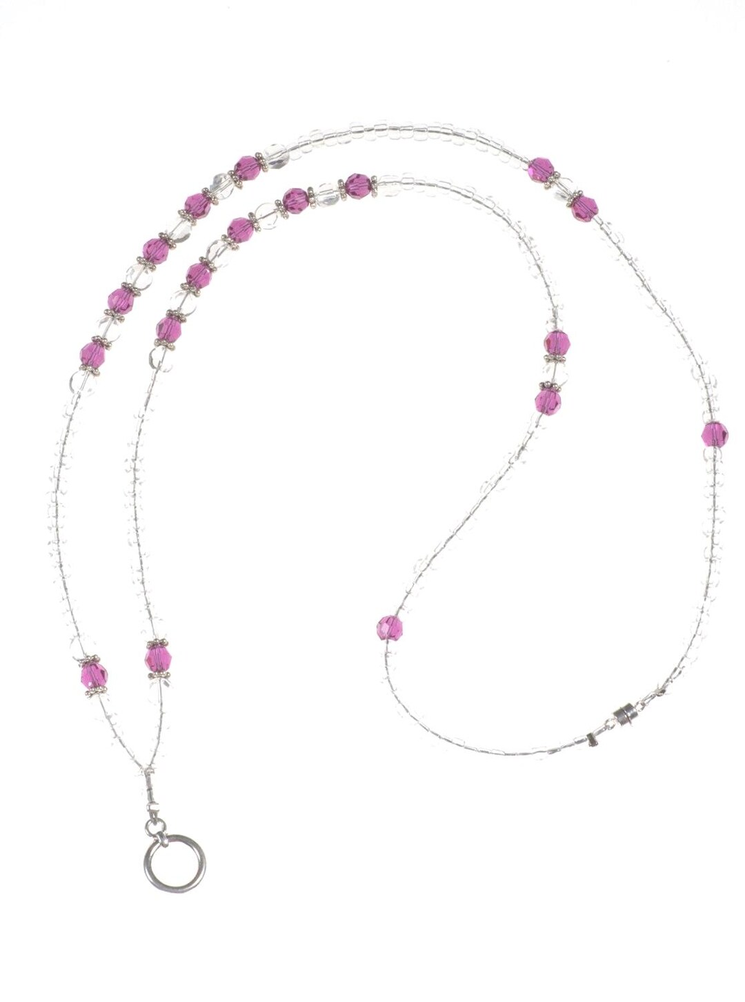 Lanyard Teacher Appreciation, Fuchsia Crystal ID Badge Lanyard, Beaded ...