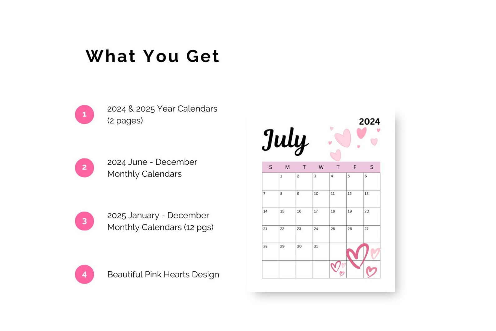 Editable Calendar in Canva,18-month Calendar 2024-2025 Calendar ...
