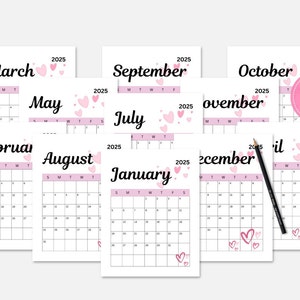Printable Calendar in Canva, Monthly Calendar, 18 Month Calendar 2024 ...