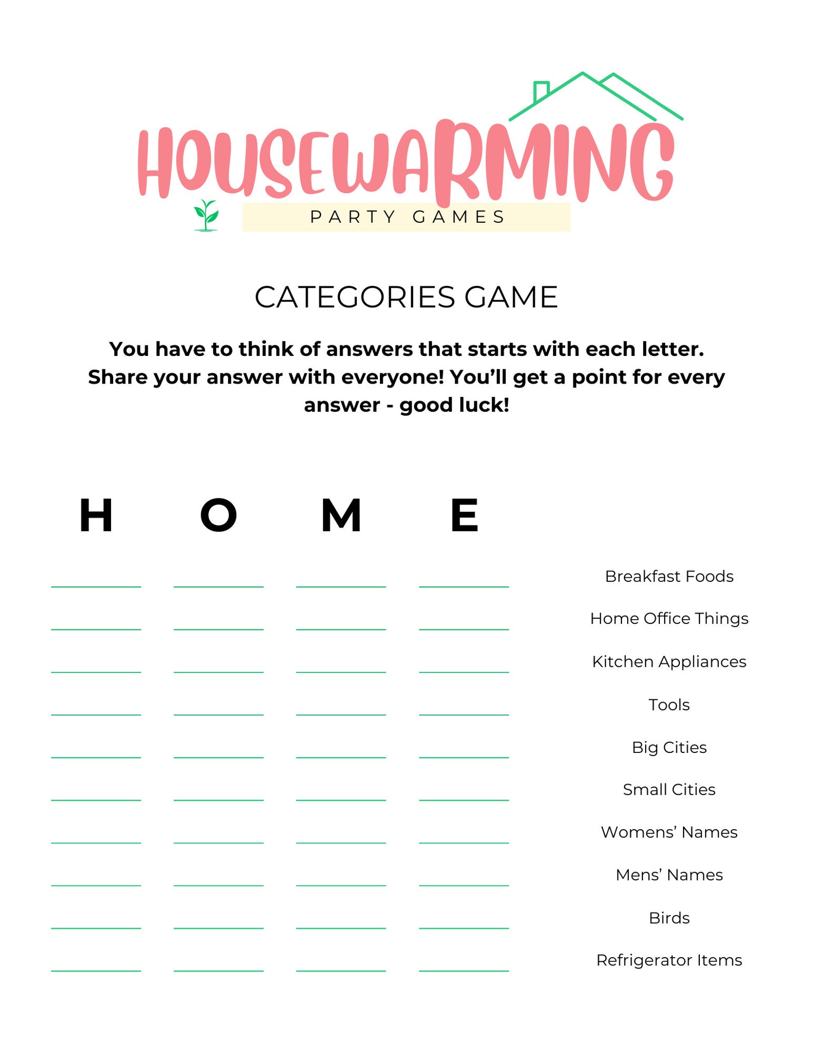 Printable Housewarming Games Ready to Play 9 Game Bundle, Done for You ...