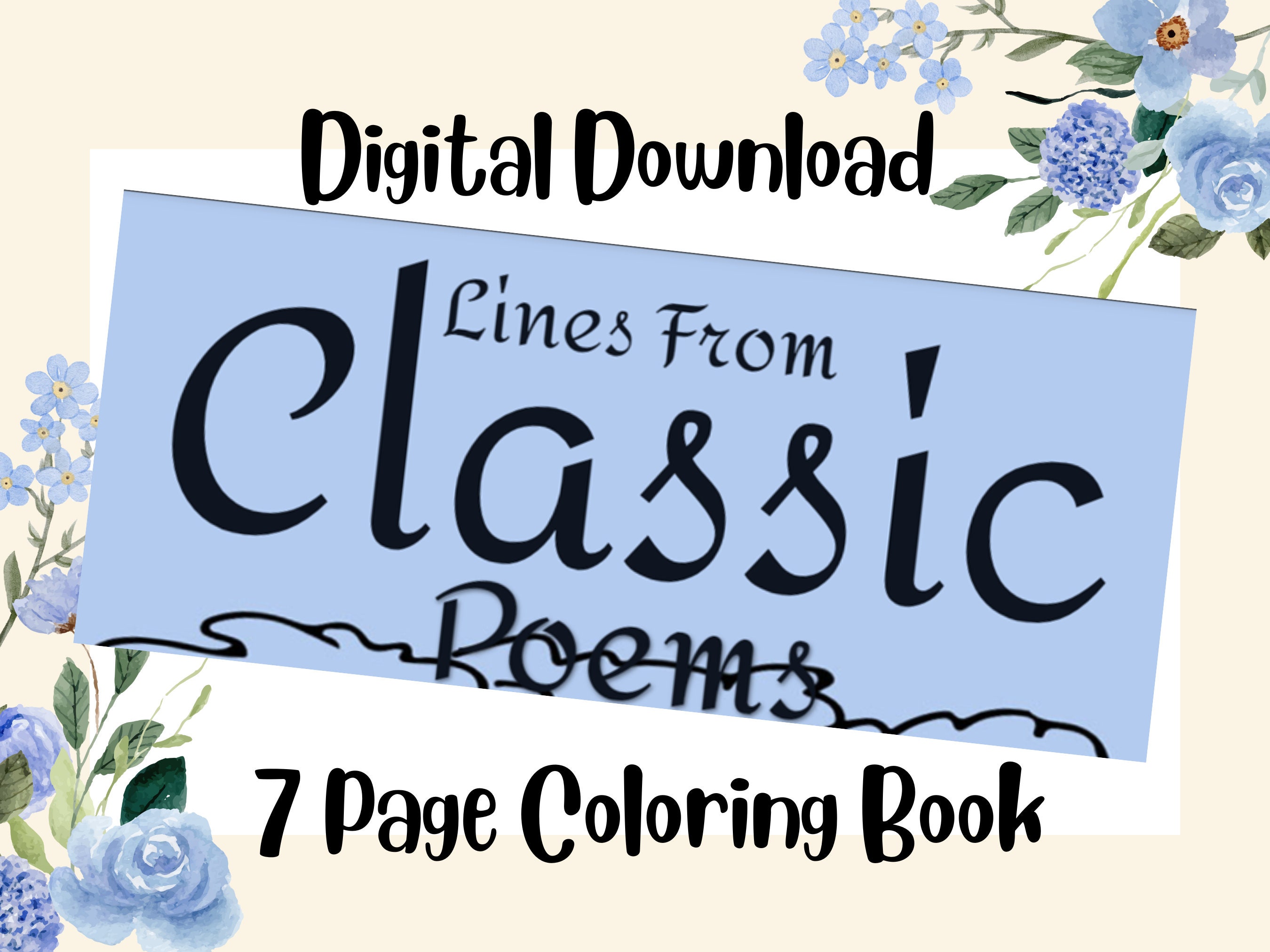 Coloring Book for Adults, Printable Homeschool Teen Activity, English ...
