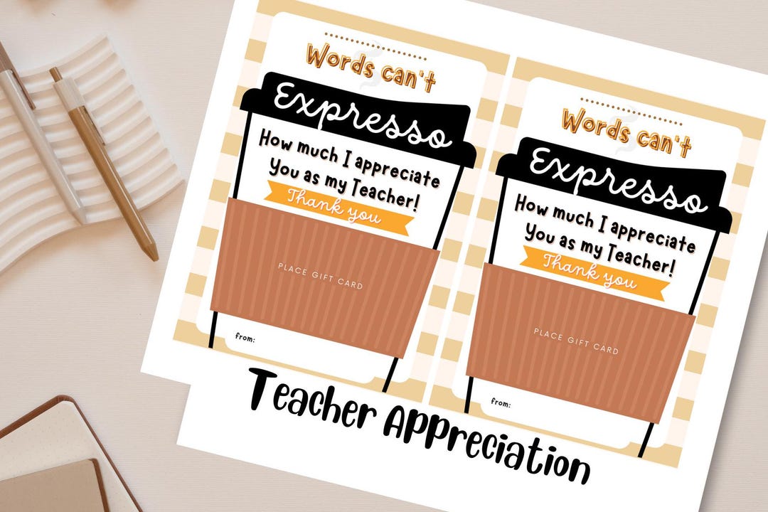 Coffee Gift Card Holder for Teachers, 18 Printable Gift Card Holders ...