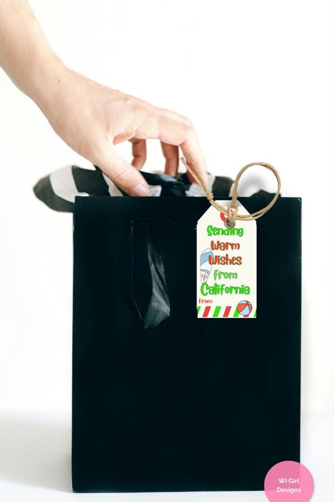 Printable Gift Tags From California Christmas Gift Tags, 2 X3.8 Inches ...