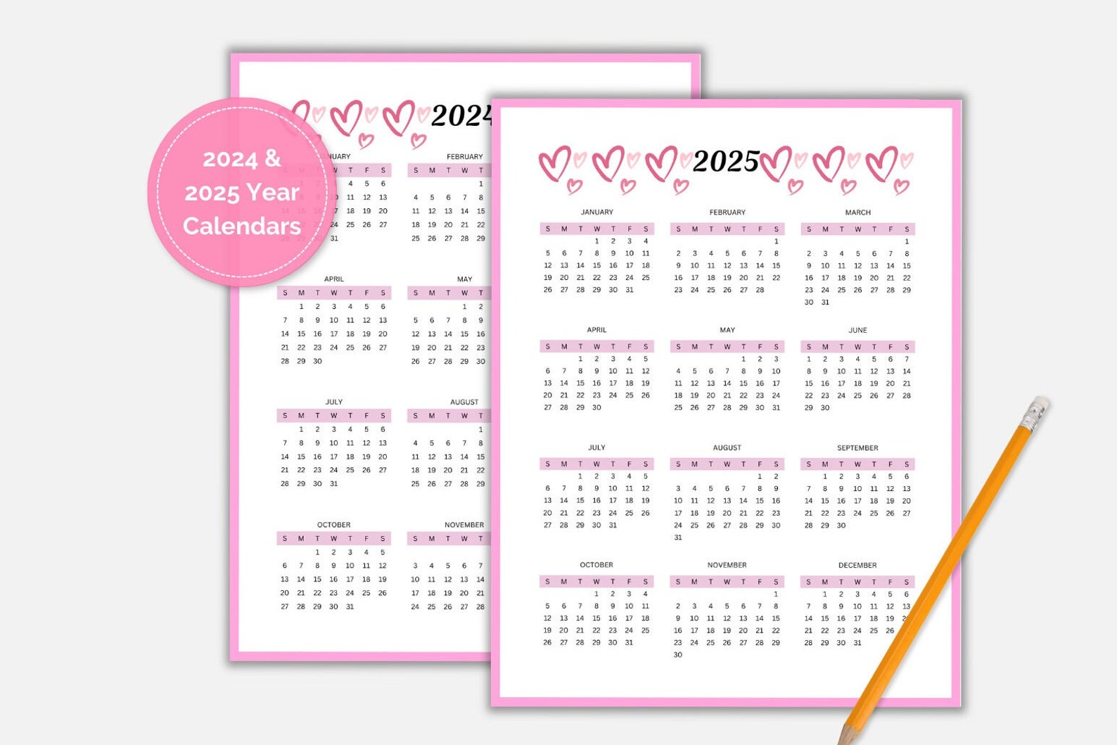 Printable Calendar in Canva, Monthly Calendar, 18 Month Calendar 2024 ...