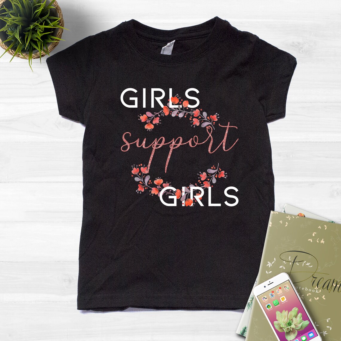 Girls Support Girls Shirt Whit a Panda | Etsy