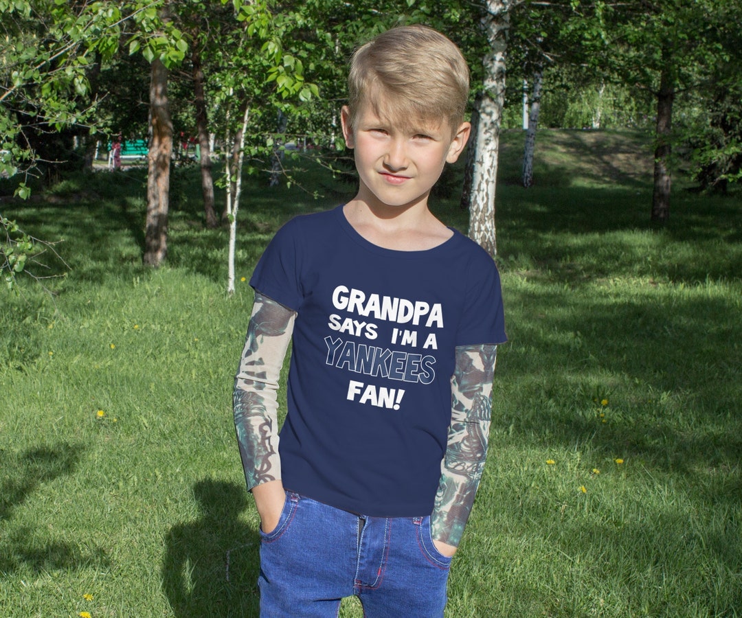 Grandpa Says I'm a Yankees Fan Kids T-shirt - Etsy