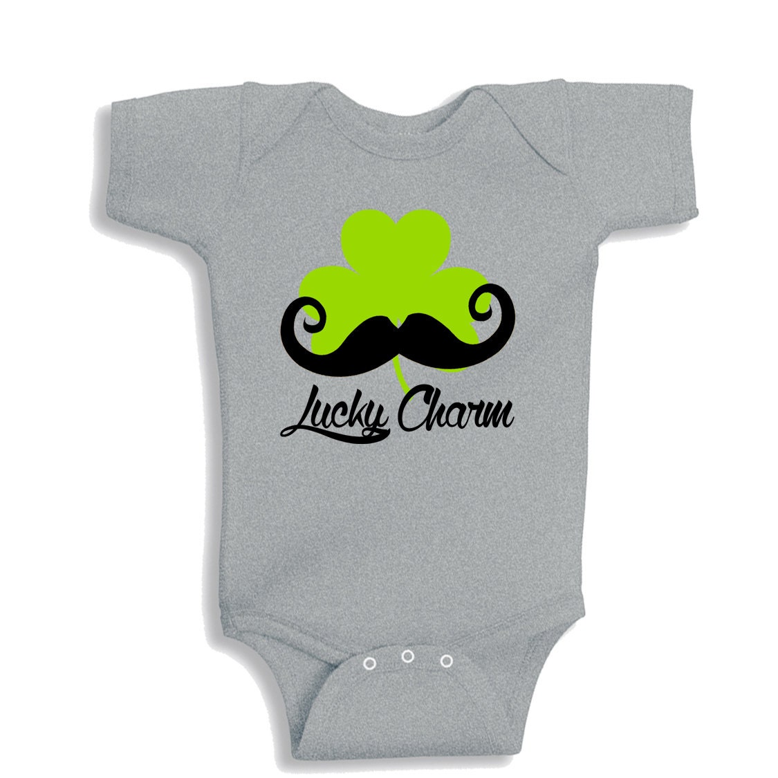 Mr Lucky Mustache Green Shamrock on HEATHER Shirt - Etsy