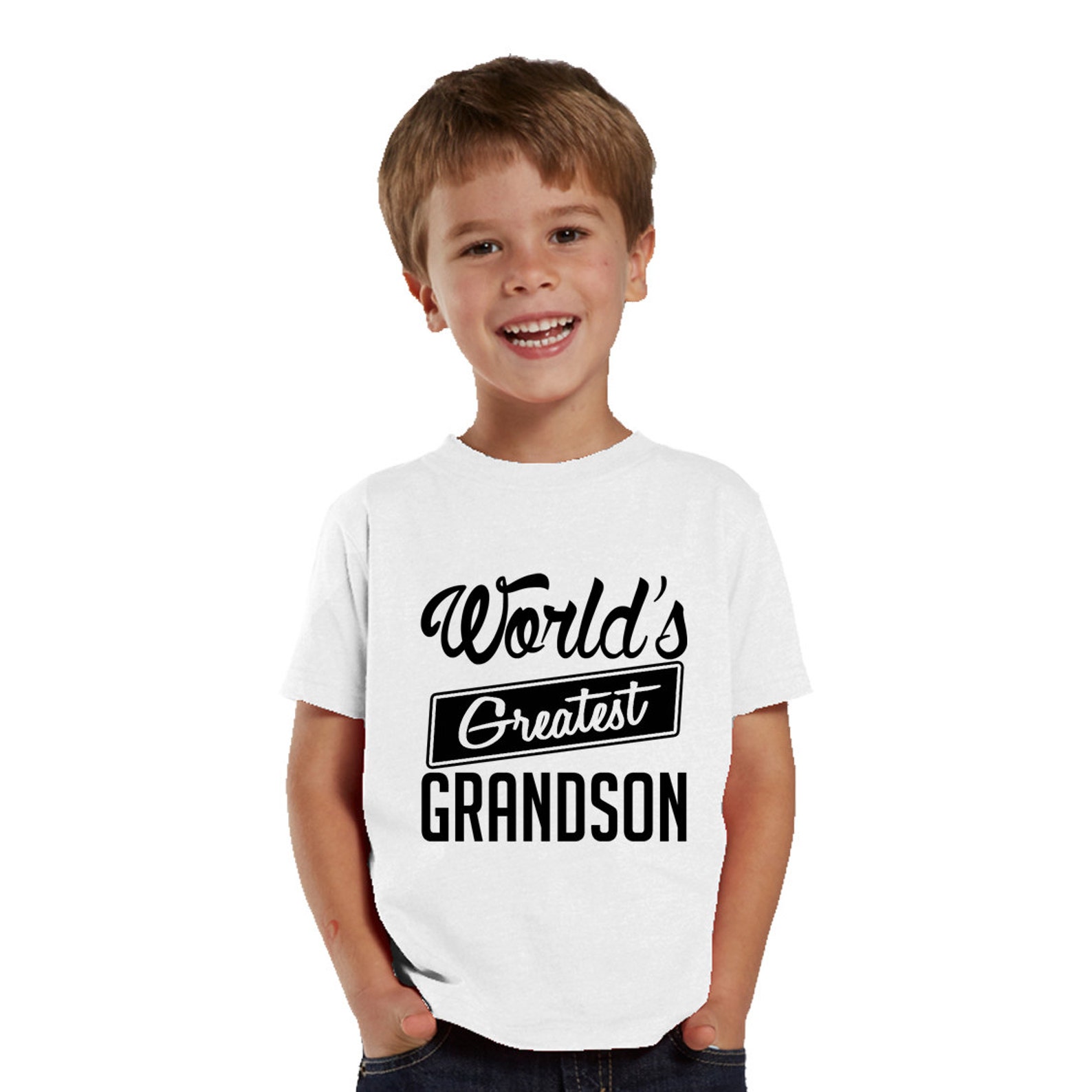 World's Greatest Grandson White Shirt for Boys | Etsy
