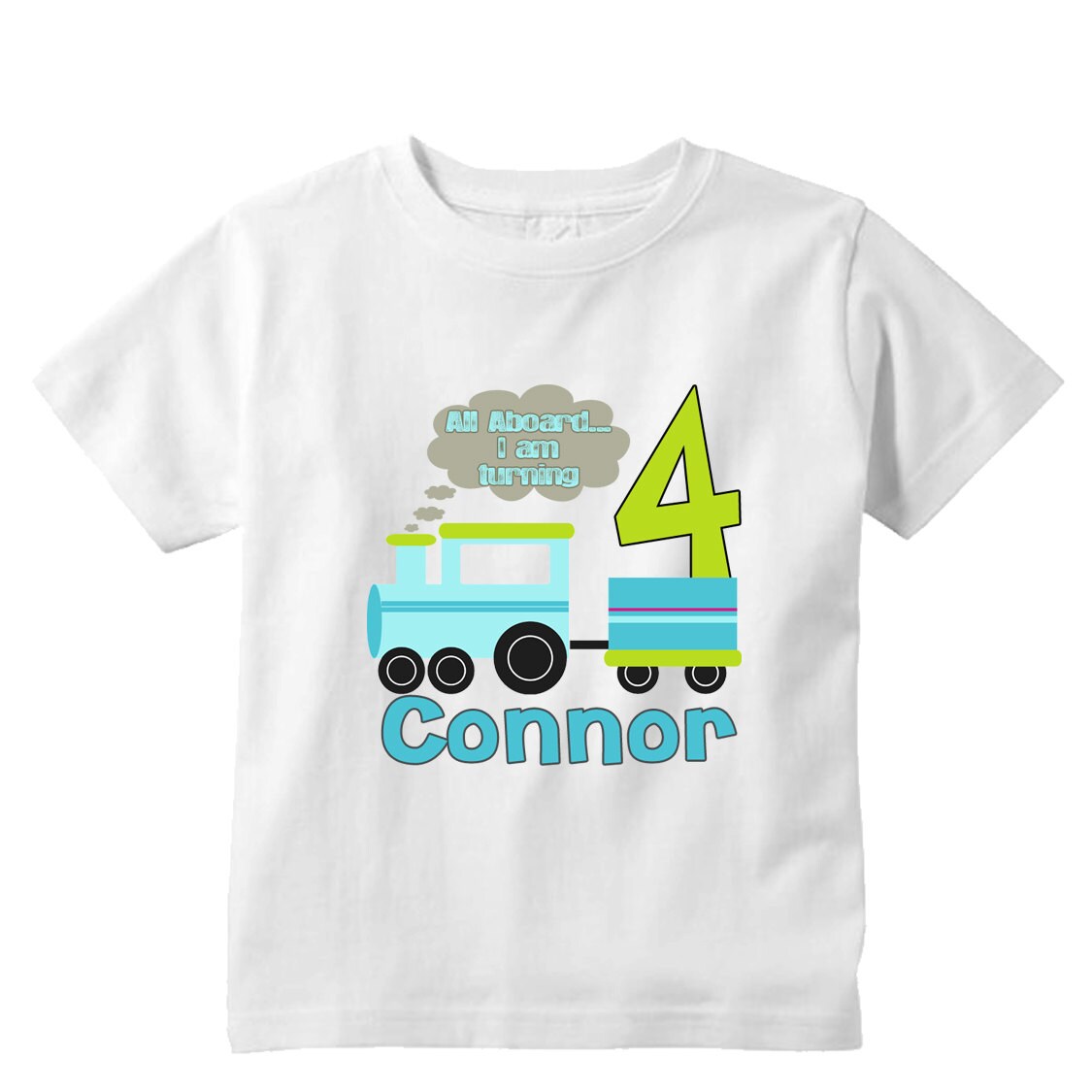 All Aboard I'm Turning 4 Train Birthday Boy Personalized - Etsy