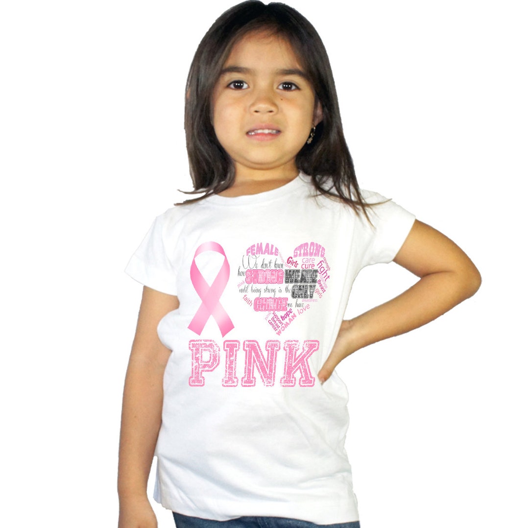 I Love Pink Breast Cancer Awareness Kids Shirt - Etsy
