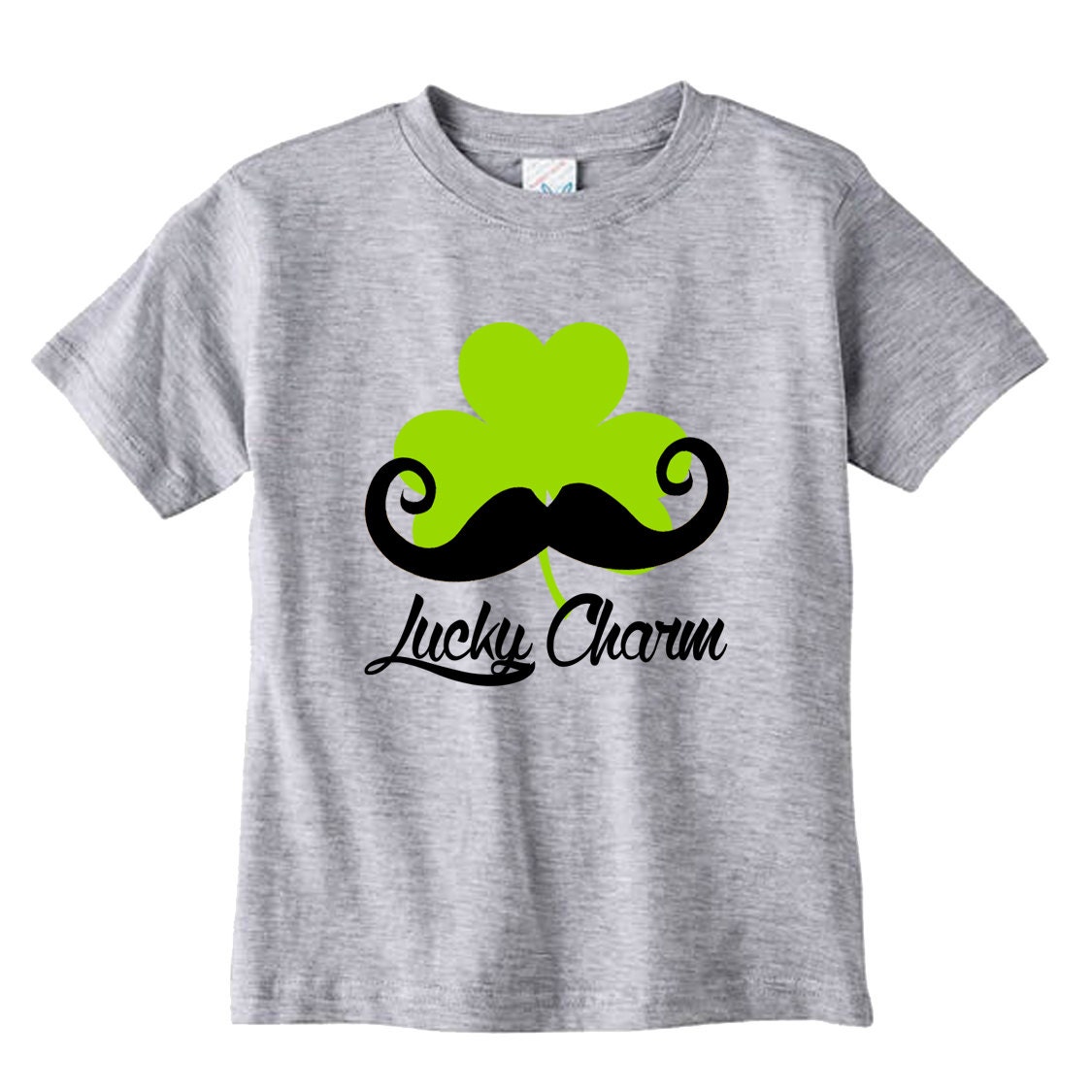 Mr Lucky Mustache Green Shamrock on HEATHER Shirt - Etsy