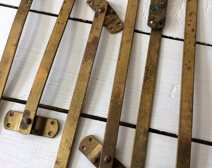 Set of 6 | Vintage Brass Lid Supports | Drop Front Desk Support Hinges ...