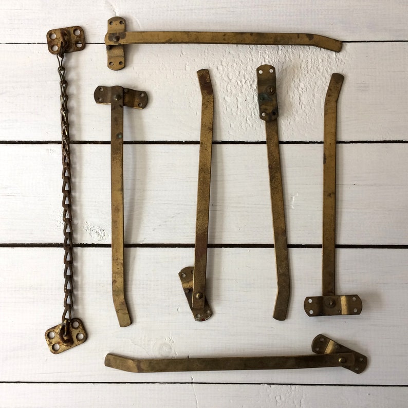 Set of 6 Vintage Brass Lid Supports Drop Front Desk | Etsy