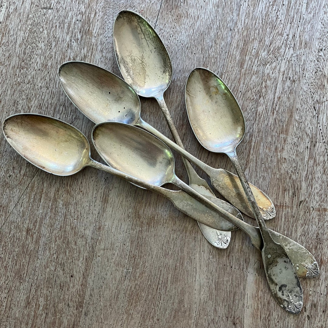 Set of 5 | Vintage Silverplated Soup Spoons | Matching Pattern ...