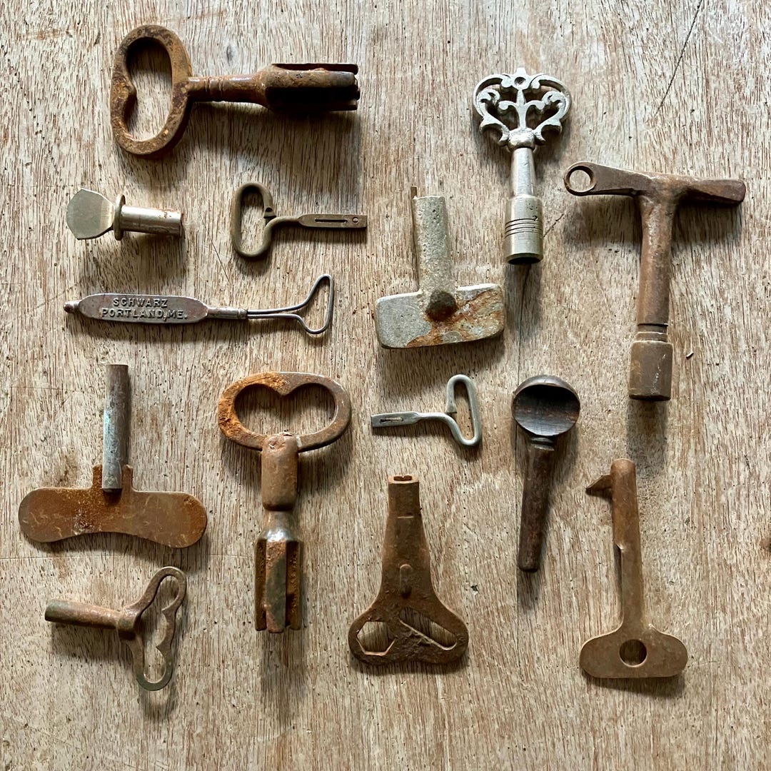Antique Key Collection | Mixed Lot of 14 | Random Keys | Assemblage Art ...